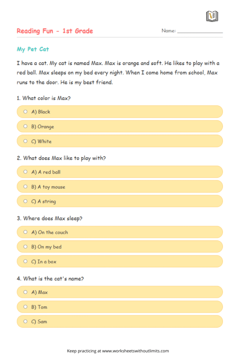 1st Grade Reading Comprehension – Free & Unlimited Practice