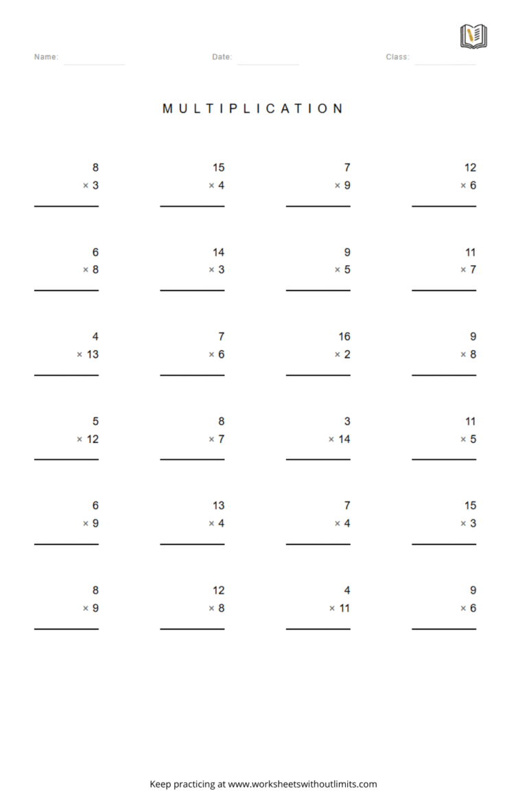 3rd Grade Multiplication Worksheets – Free & Unlimited