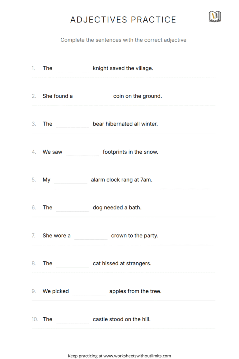 Adjectives Worksheets for Grade 3 Students