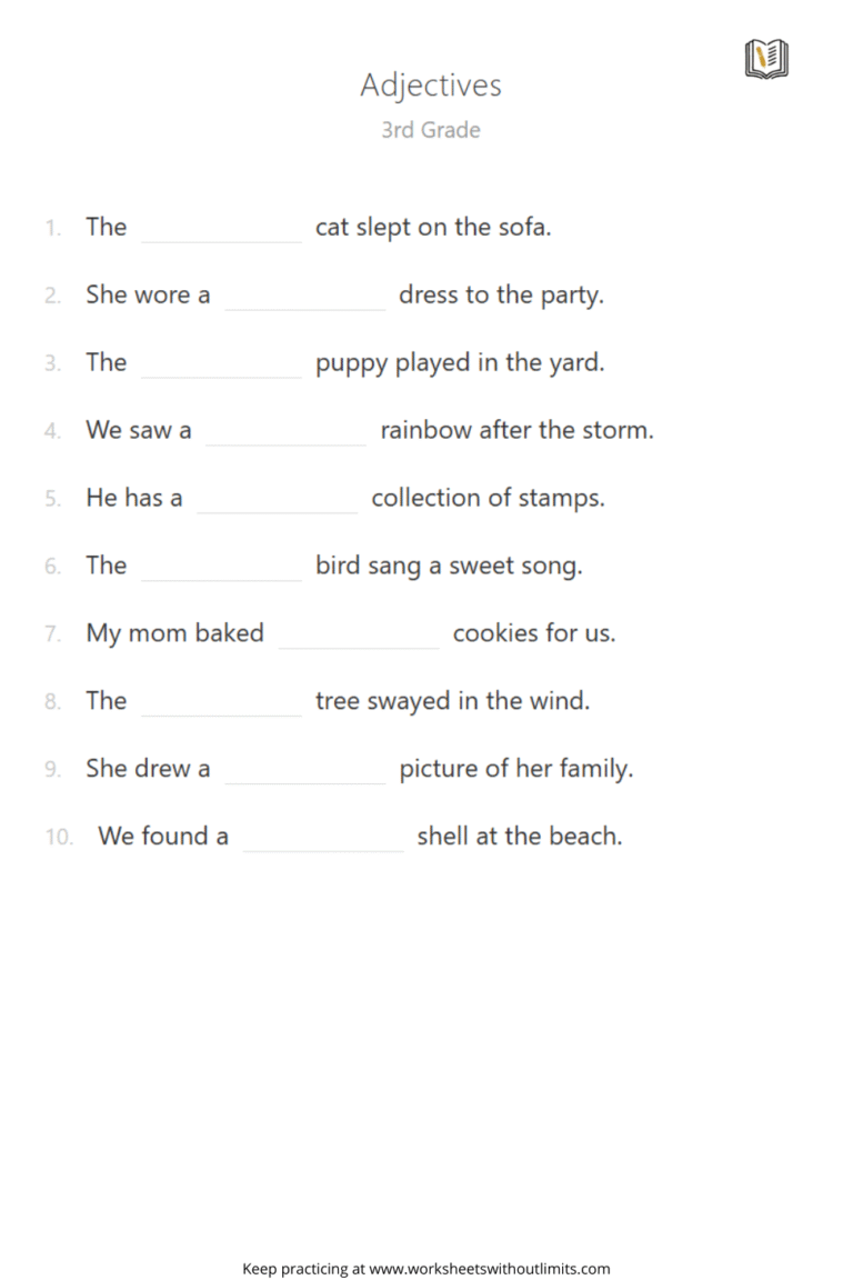Adjectives Worksheets for Grade 3 Students