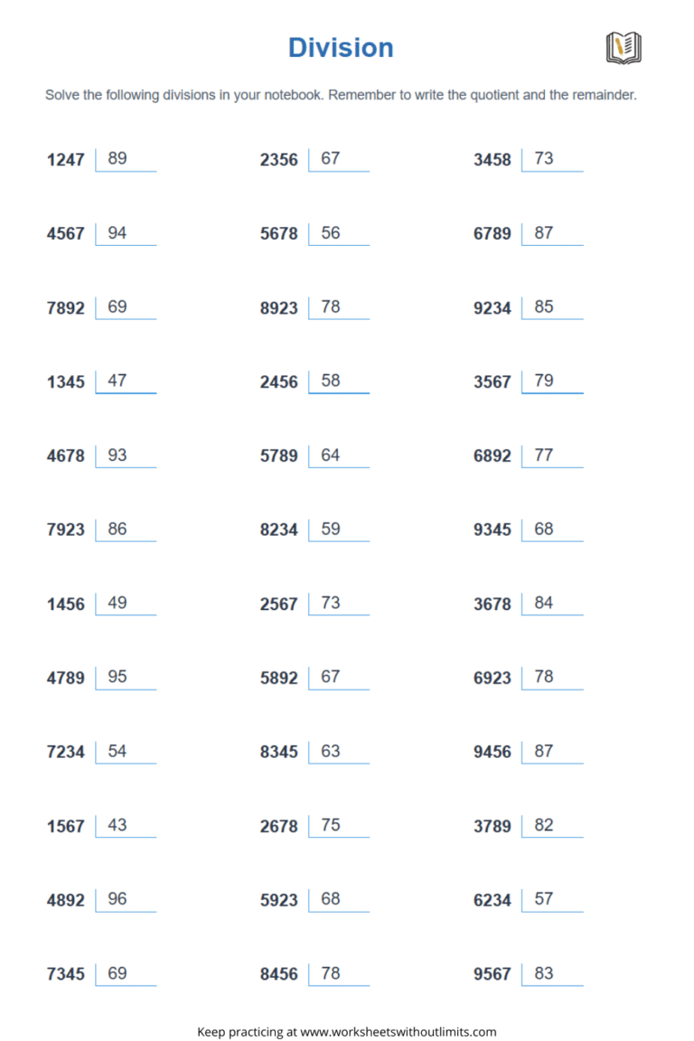 Unlimited 5th Grade Division Worksheets and Practice