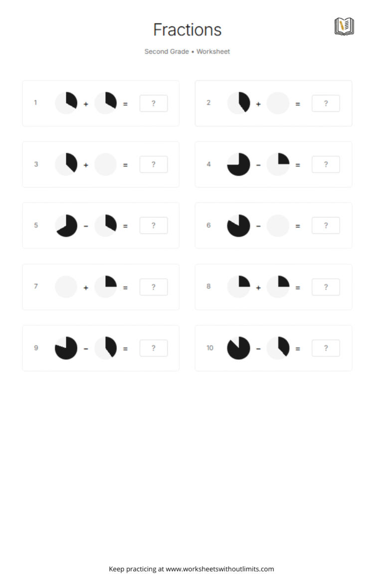2nd Grade Fraction Worksheets – Free & Printable