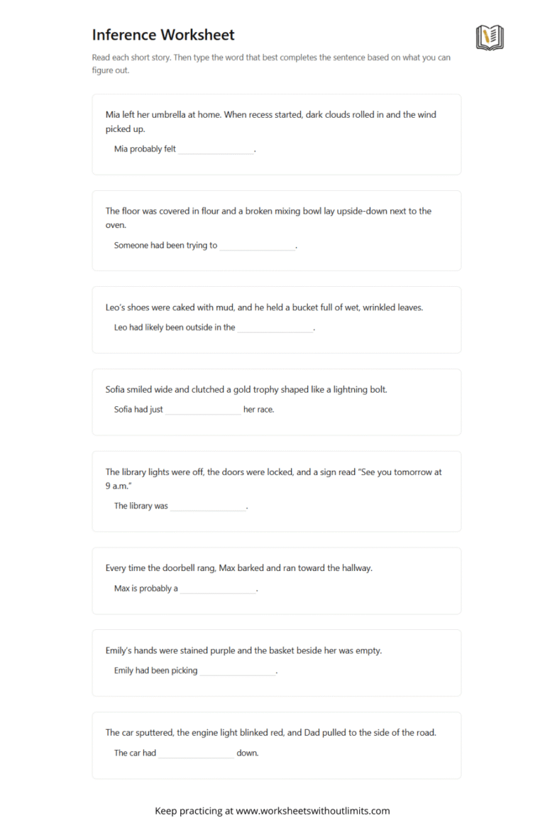 5th Grade Inference Worksheets and Practice