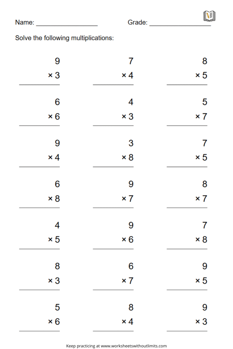 Multiplication for 2nd Graders – Unlimited Worksheets