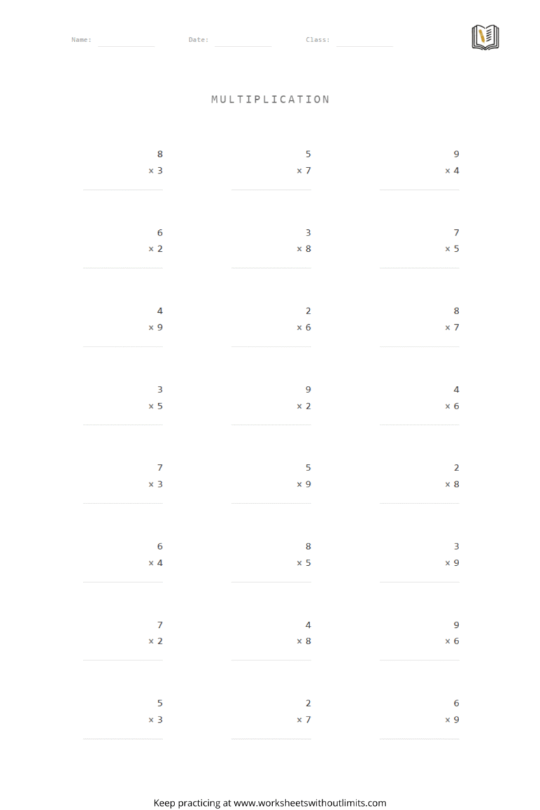 Multiplication for 2nd Graders – Unlimited Worksheets