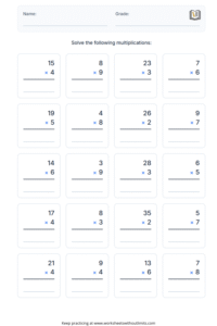 3rd Grade Multiplication Worksheets – Free & Unlimited