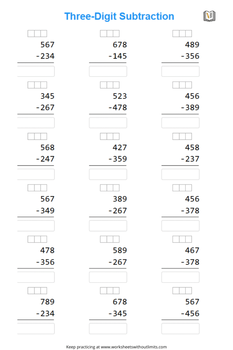 3rd Grade Subtraction Worksheets with Regrouping