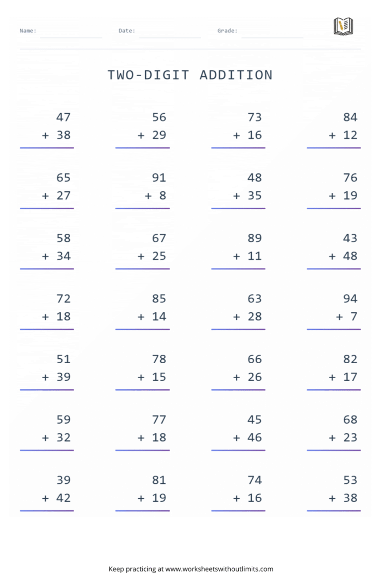 2nd Grade Addition Worksheets – Free Printables